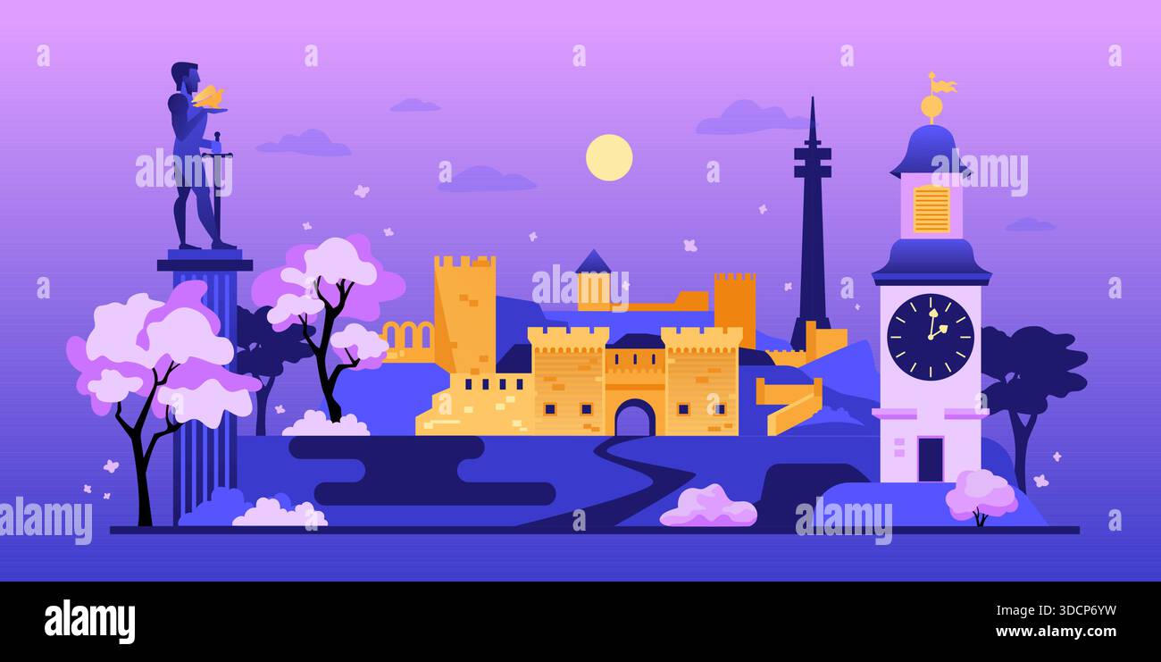 Victor statue belgrade Stock Vector Images - Alamy