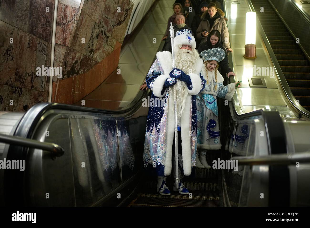 Actors dressed as Father Frost, a Russian fairy-tale New Year's gift ...