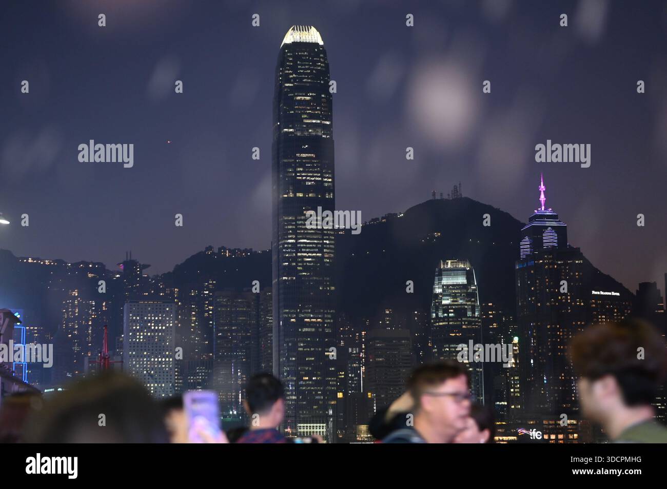 A general view showing the snow effect prop and Victoria Harbour ...