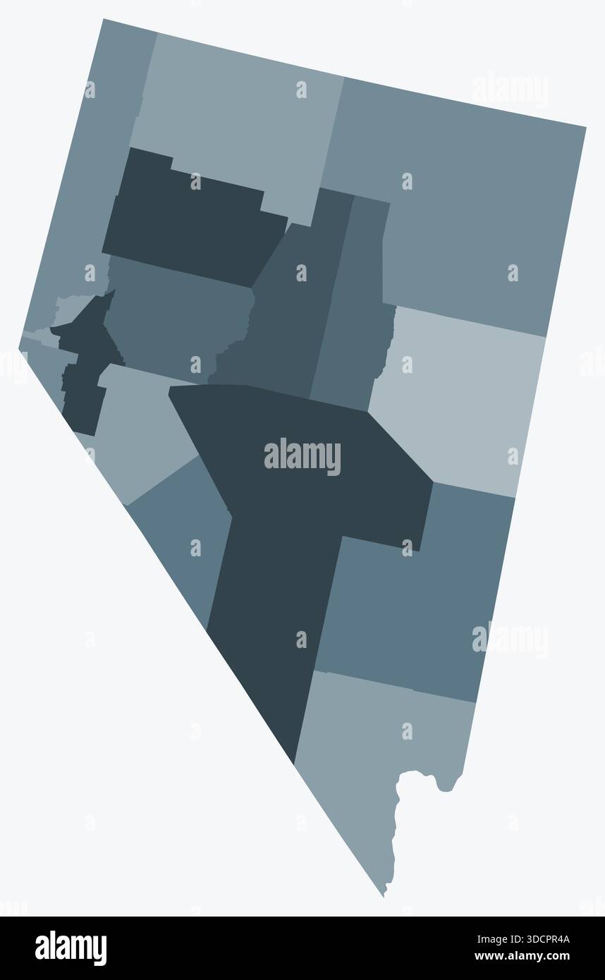 Map of Nevada with counties. Just a simple state border map with county ...