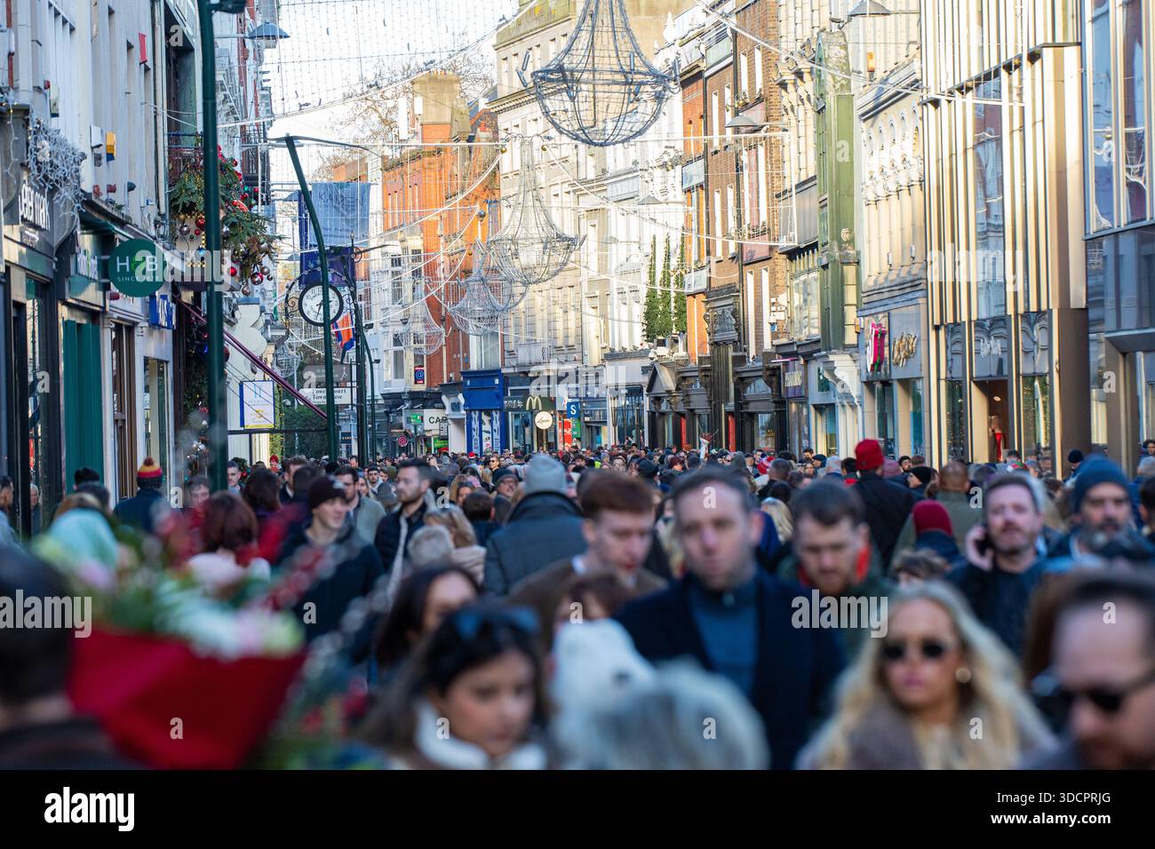 Dublin, Ireland – 24th December 2025 – Busy scenes on Grafton Street ...