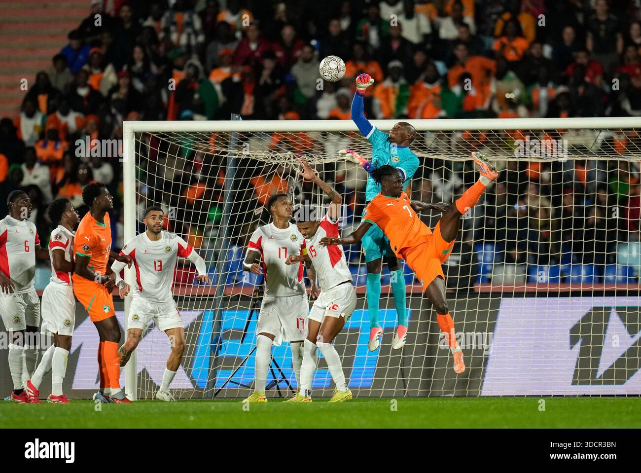 Mozambique's goalkeeper Ernan Siluane clears the ball during the Africa ...