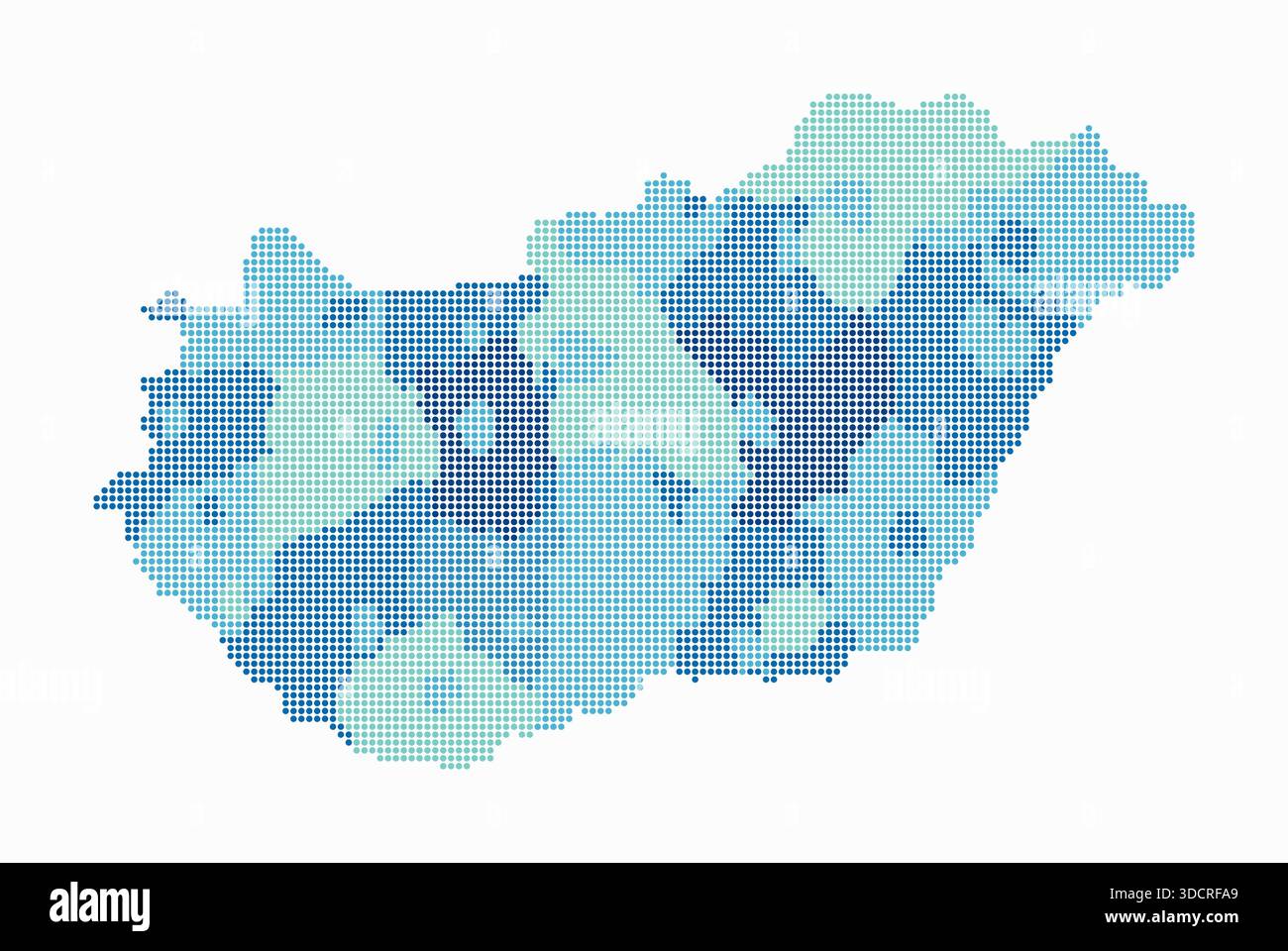 Hungary dotted map. Digital style map of the country on white ...
