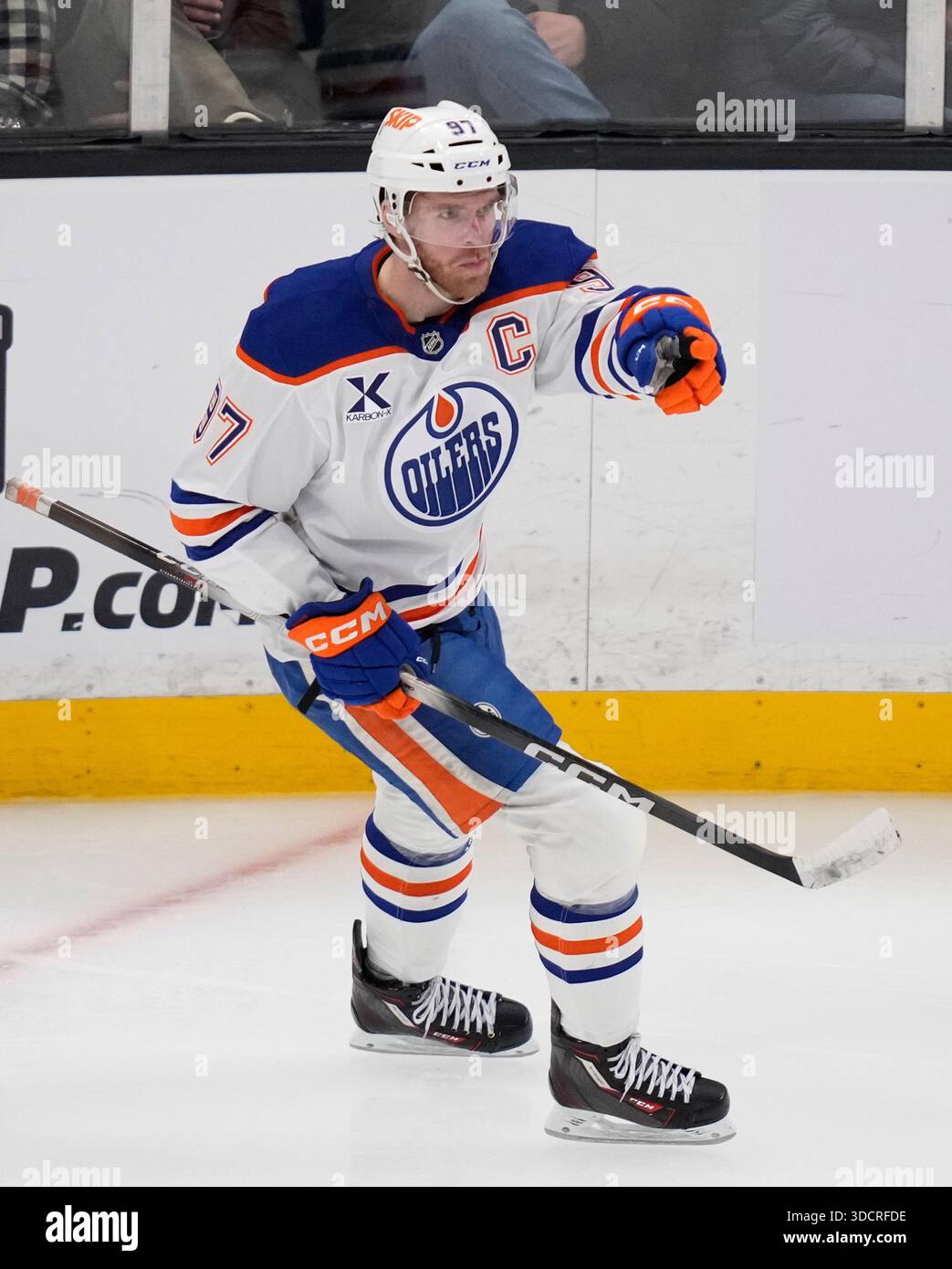 Edmonton Oilers center Connor McDavid (97) during an NHL hockey game ...