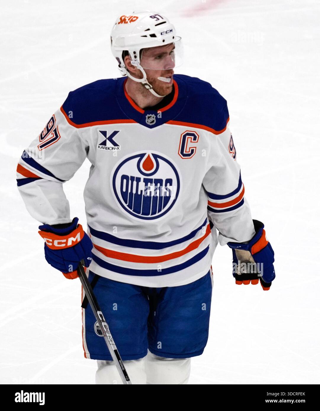 Edmonton Oilers center Connor McDavid (97) during an NHL hockey game ...