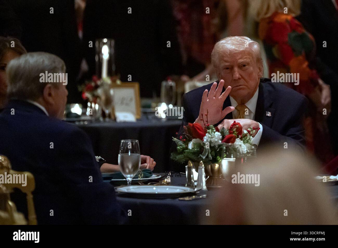President Donald Trump, first lady Melania Trump, far left, and her ...