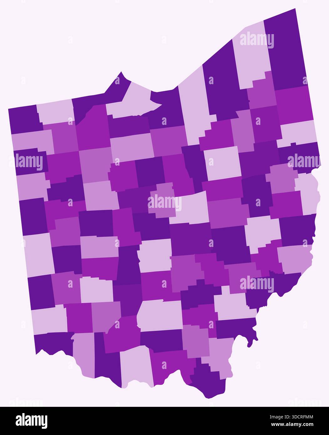 Map of Ohio with counties. A simple state border map with county ...