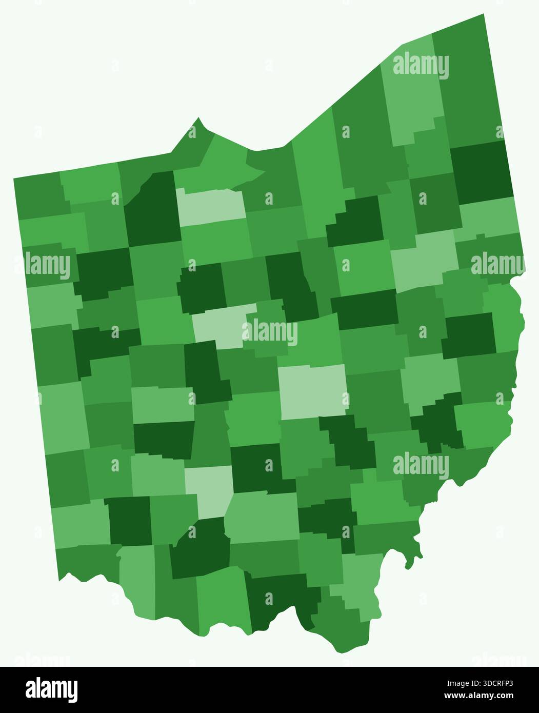 Map of Ohio with counties. Just a simple state border map with county ...