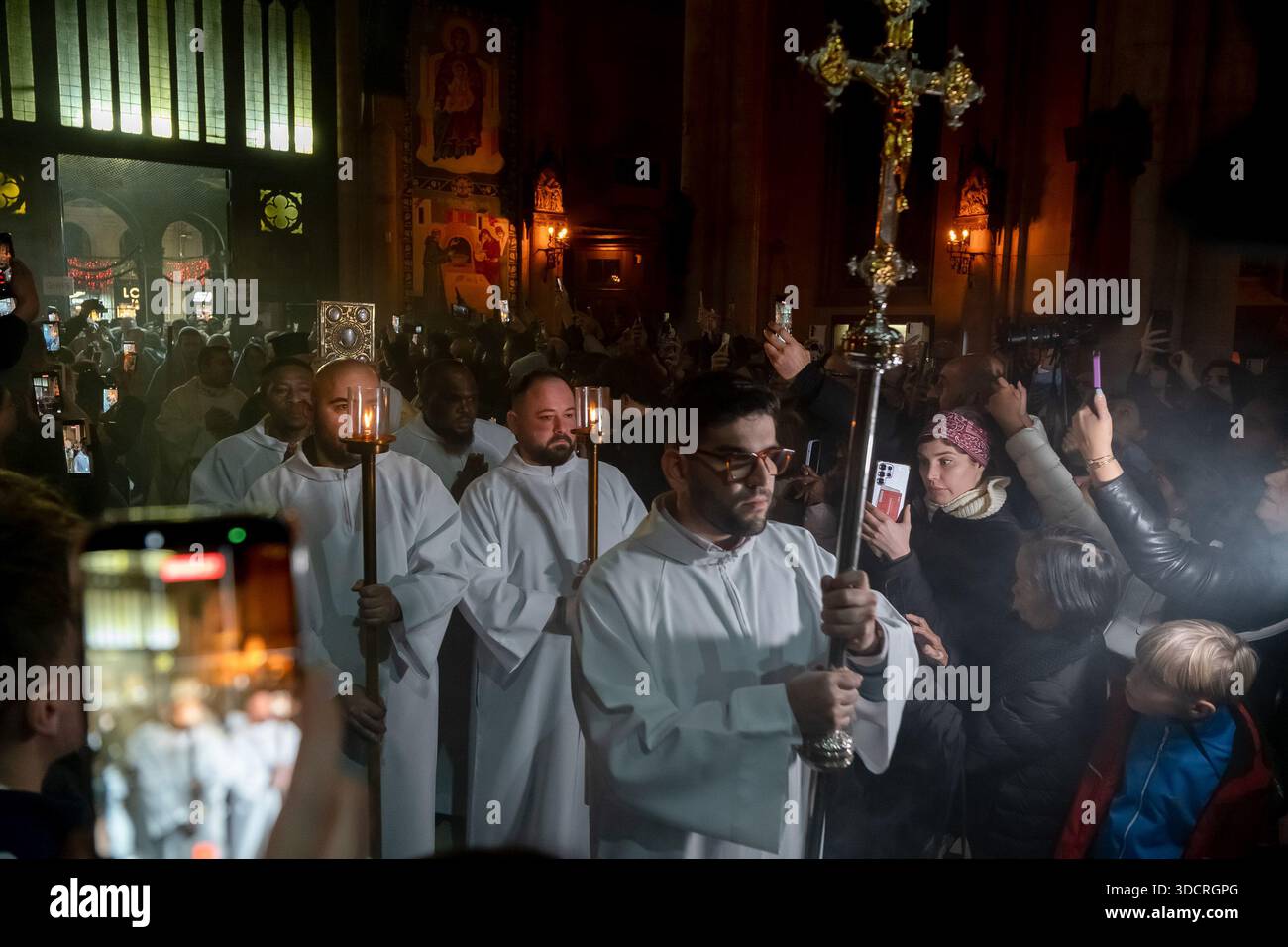 People seen during christmas Mass held at Saint Antuan Church ...