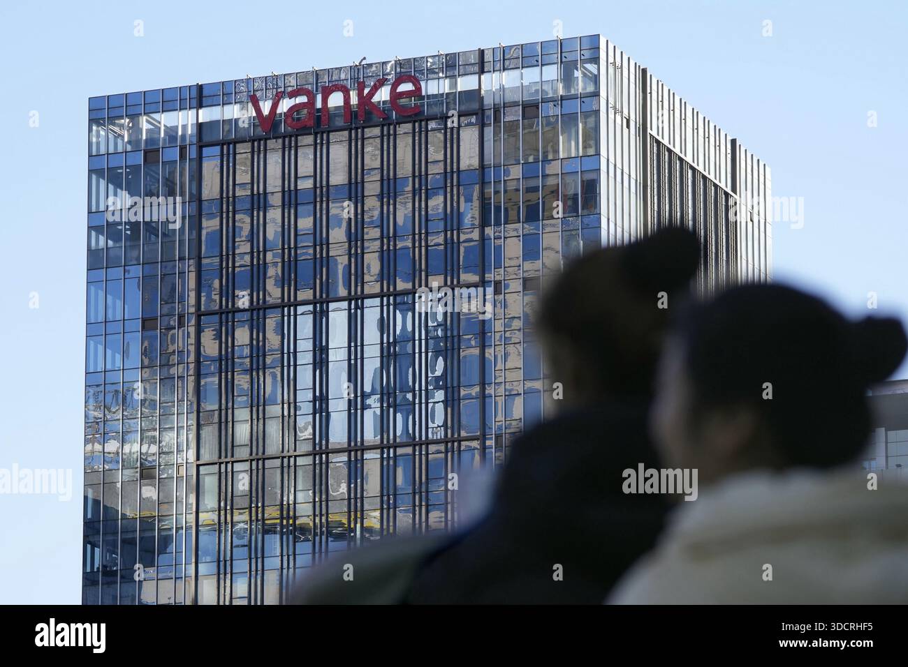 File photo taken on Dec. 24, 2025, shows the logo of real estate ...