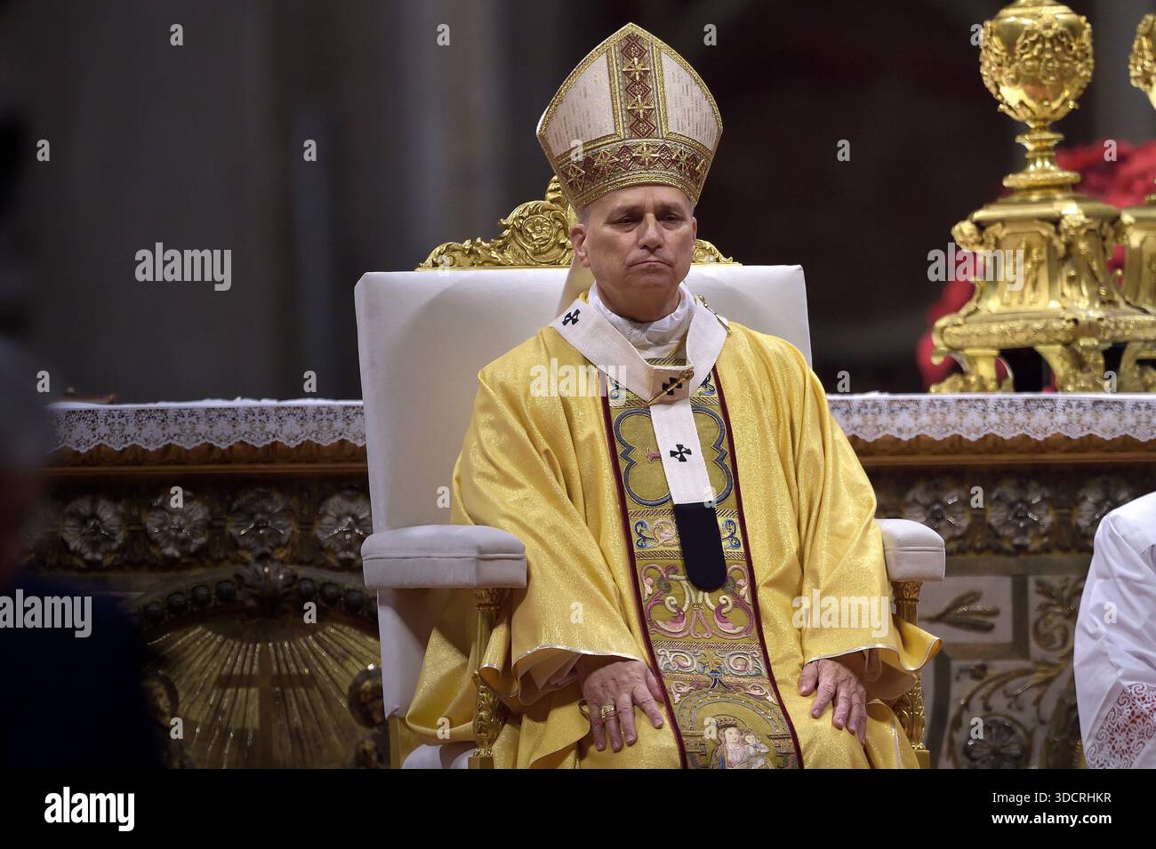 VATICAN CITY, VATICAN - DECEMBER 24: Pope Leo XIV the St. Peter's ...