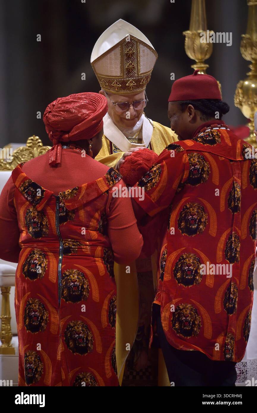 VATICAN CITY, VATICAN - DECEMBER 24: Pope Leo XIV the St. Peter's ...
