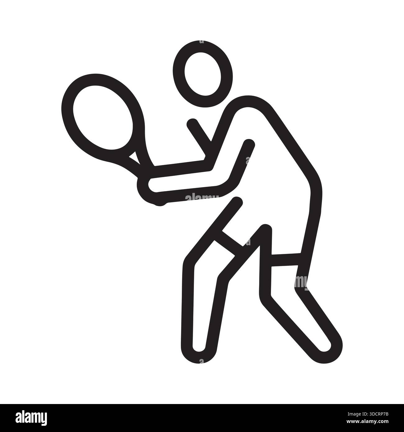 Icon depicting a tennis player in action swinging a racket and ...