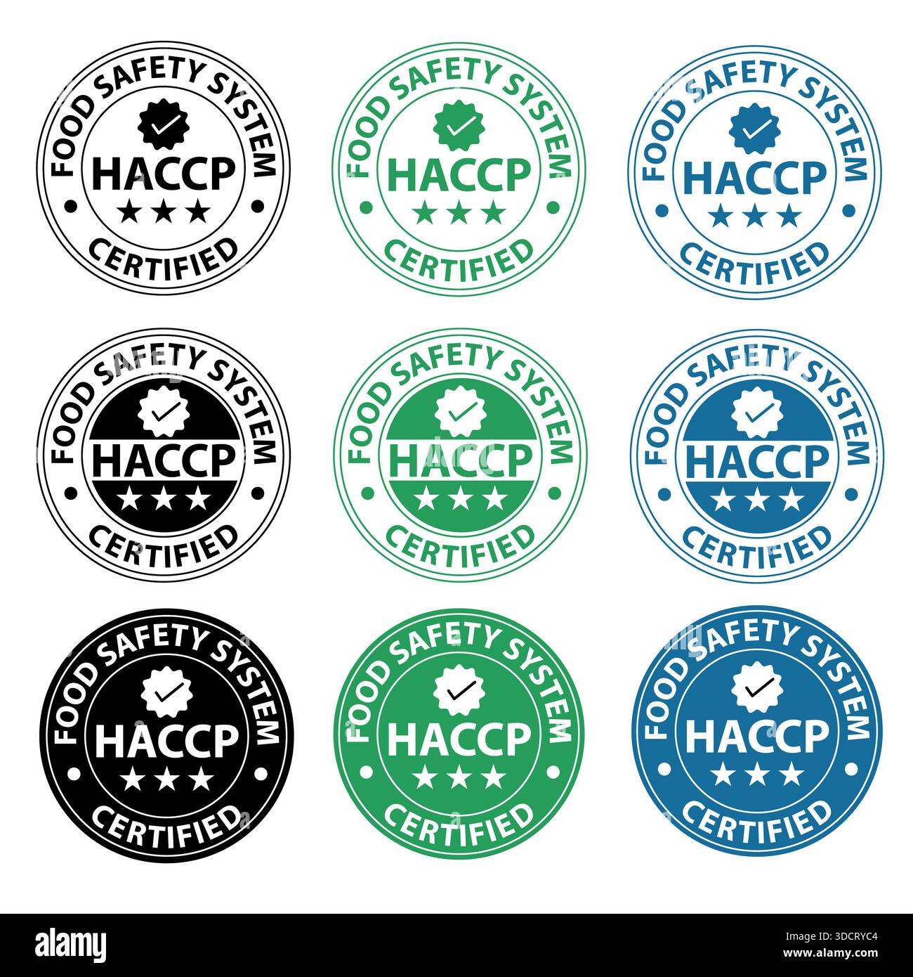 HACCP Hazard Analysis Critical Control Points. HACCP certified stamp ...