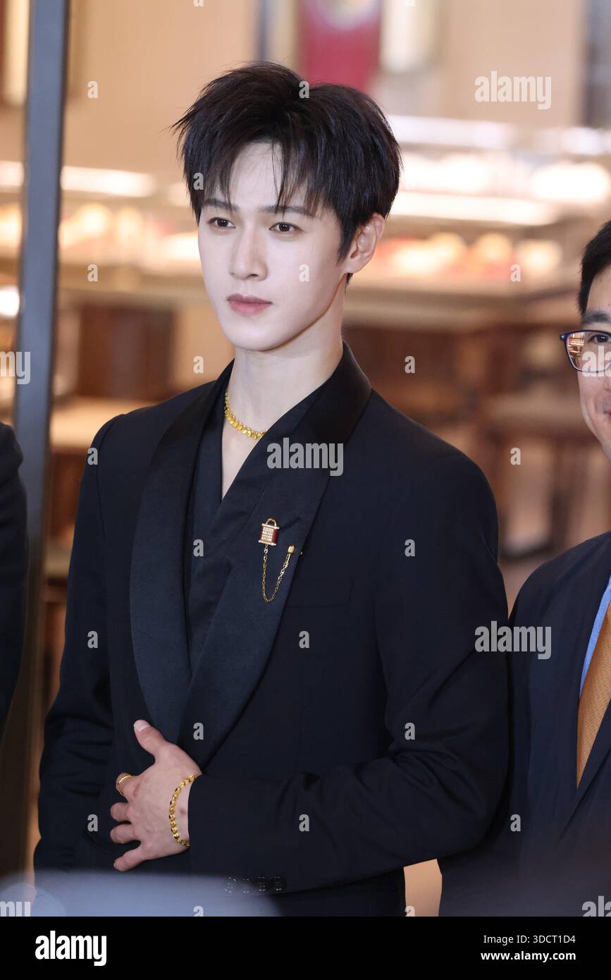 Chinese actor and singer Li Yunrui attends a Chow Tai Fook brand event ...