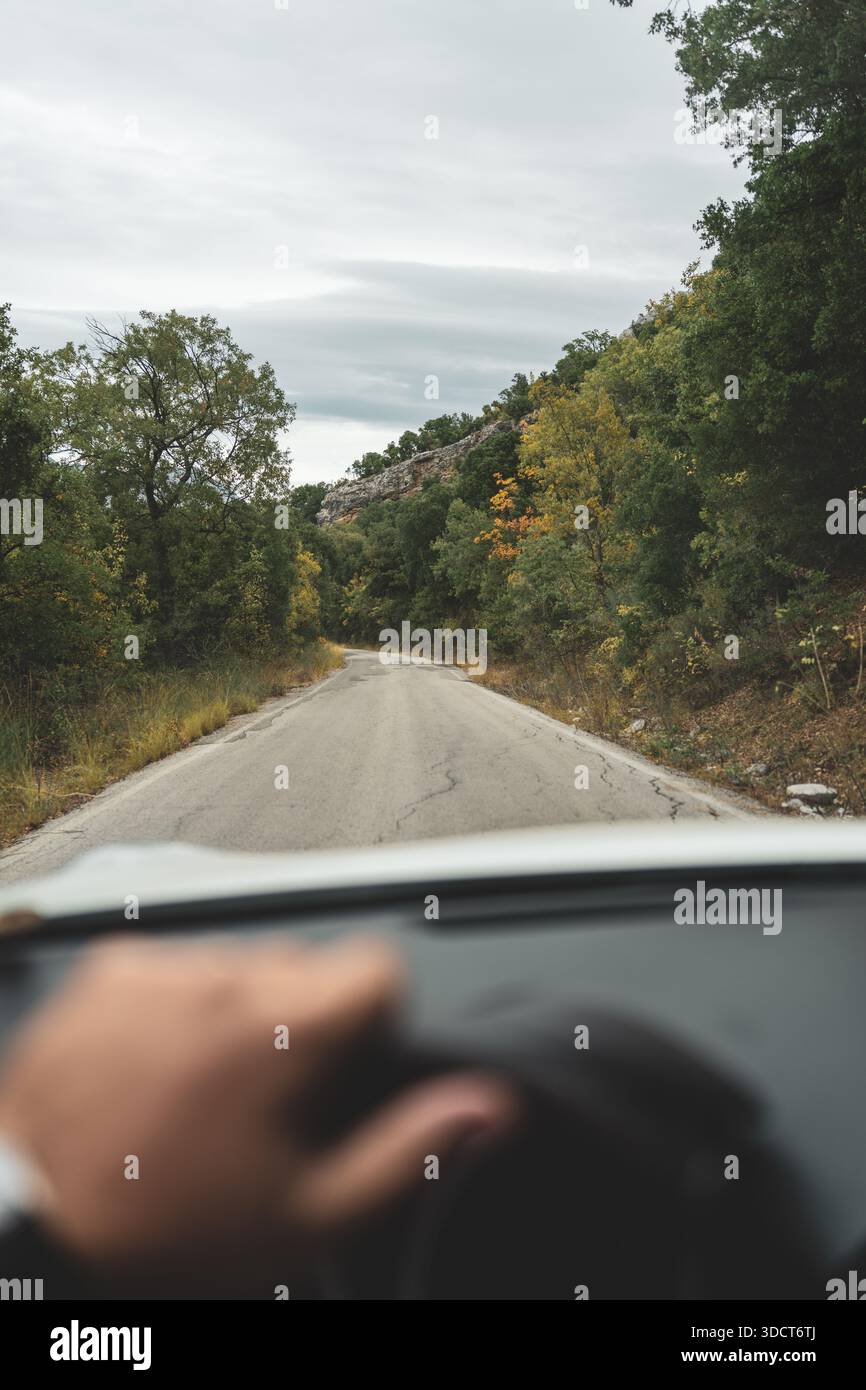 Pov driving through forest road hi-res stock photography and images - Alamy