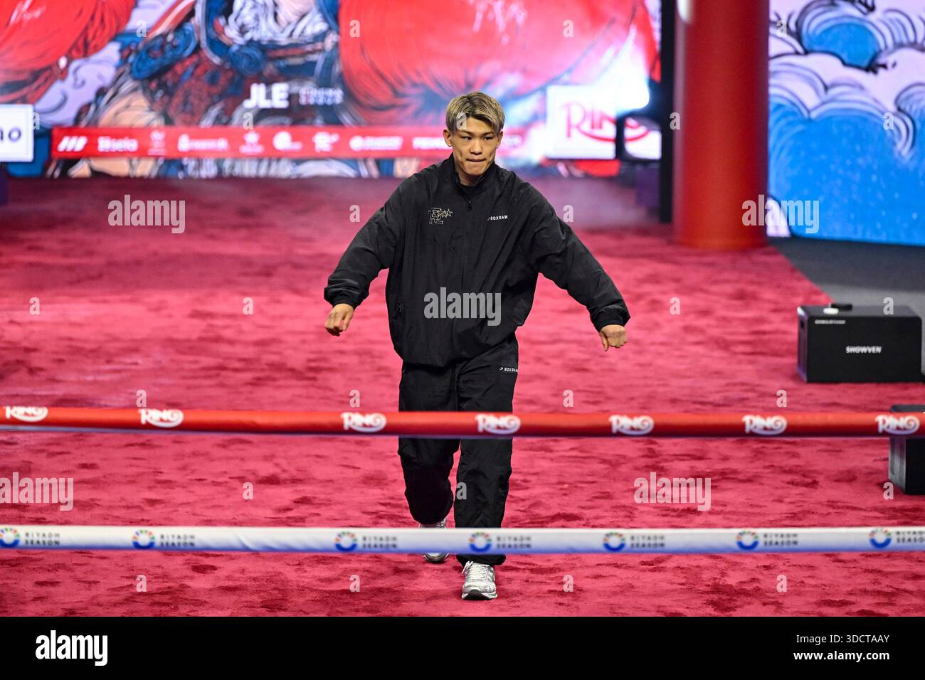 Japan's Reito Tsutsumi during a public workout at the Global Theatre ...