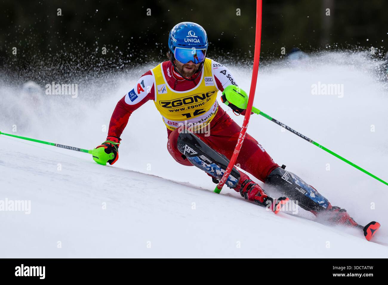 Alta Badia, Italy, 22 December 2025. Marco Schwarz (Austria) competing ...