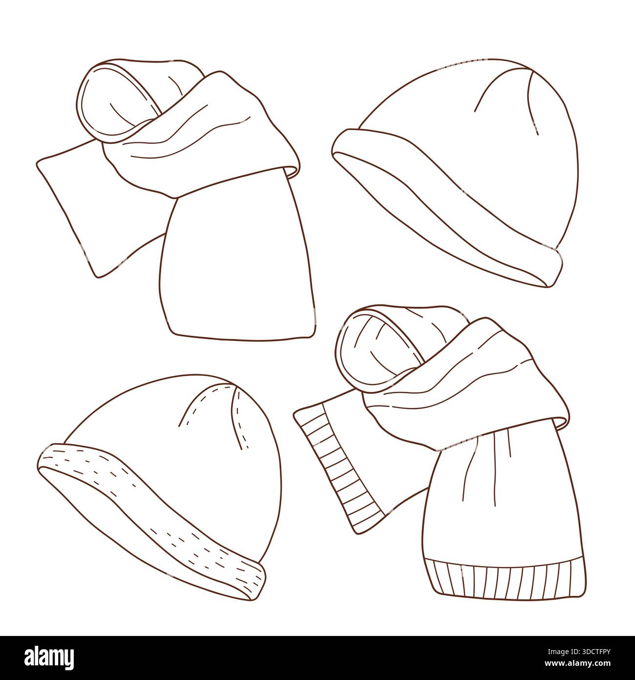Wool hat and gloves Stock Vector Images - Alamy