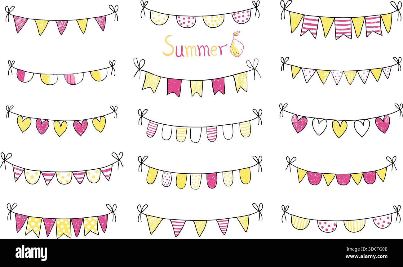 Bunting party flags hand Stock Vector Images - Alamy