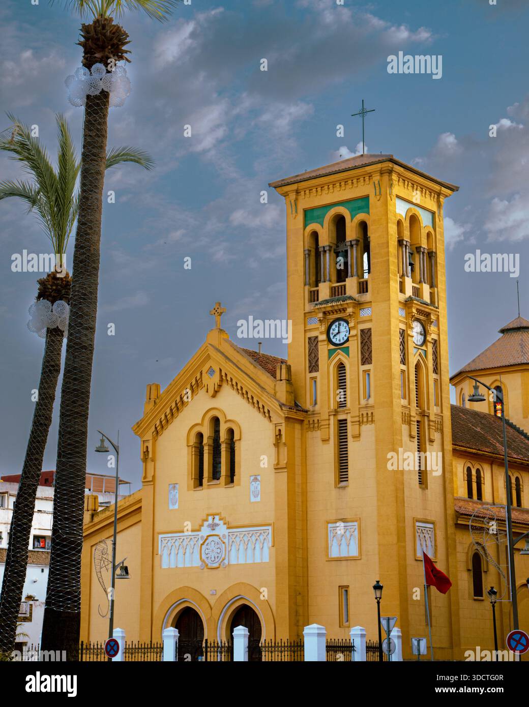 Spanish Catholic church in Tetouan surrounded by historic buildings ...