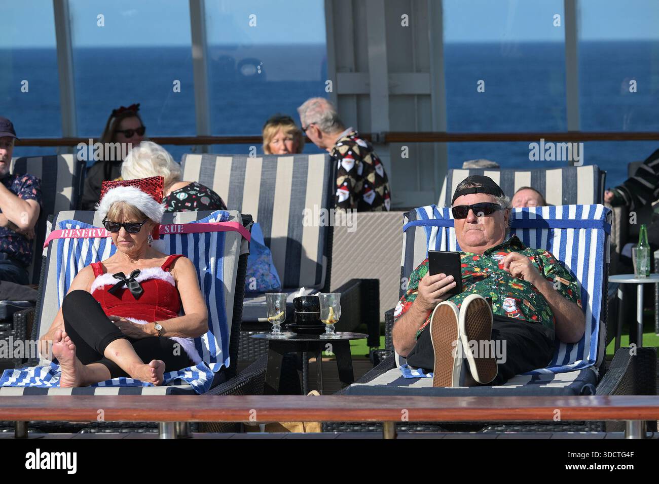 North Atlantic Ocean 25th Dec 2025. British cruise ship passengers ...