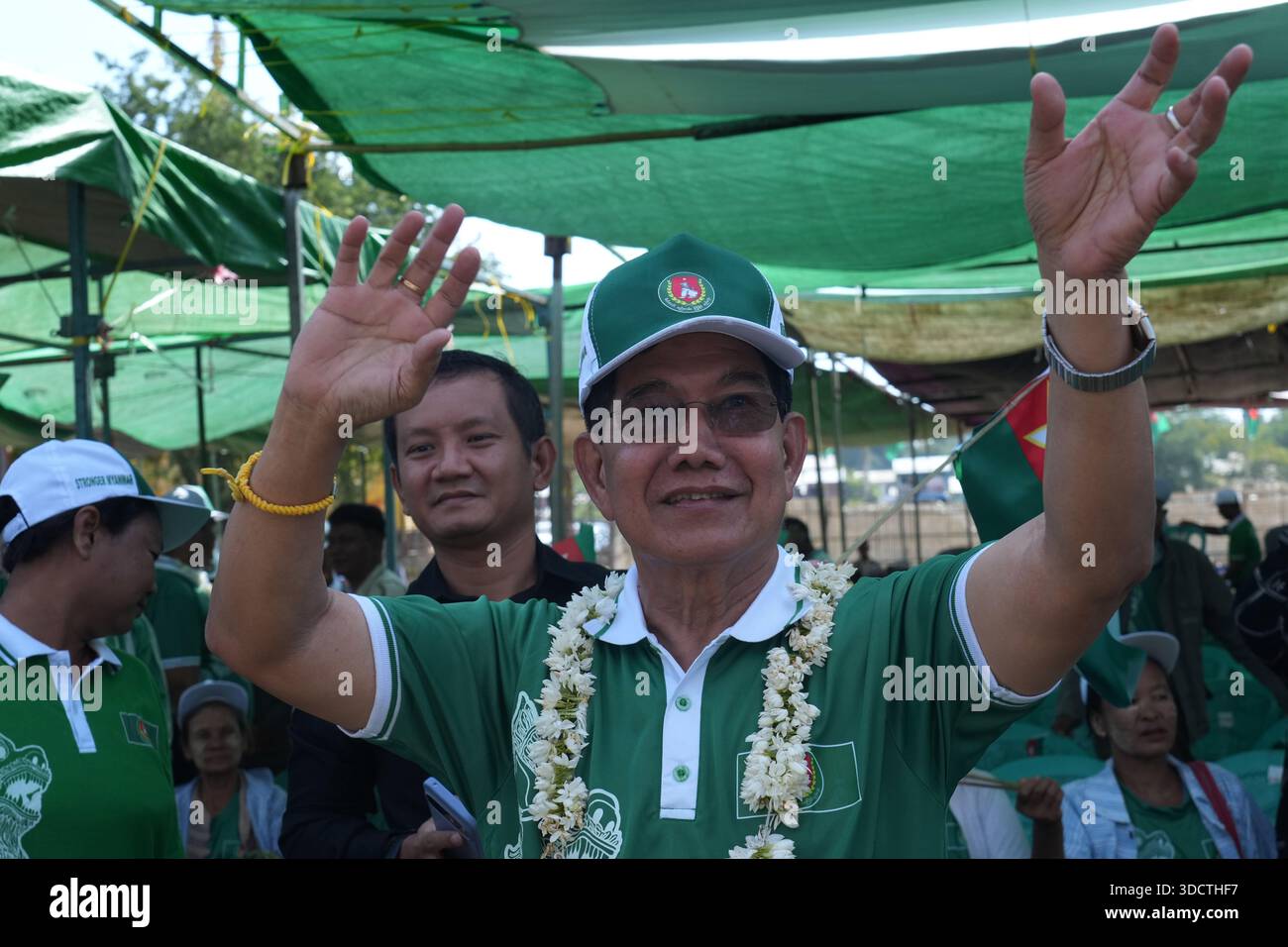 Thaung Aye, a candidate of the military-backed Union Solidarity and ...