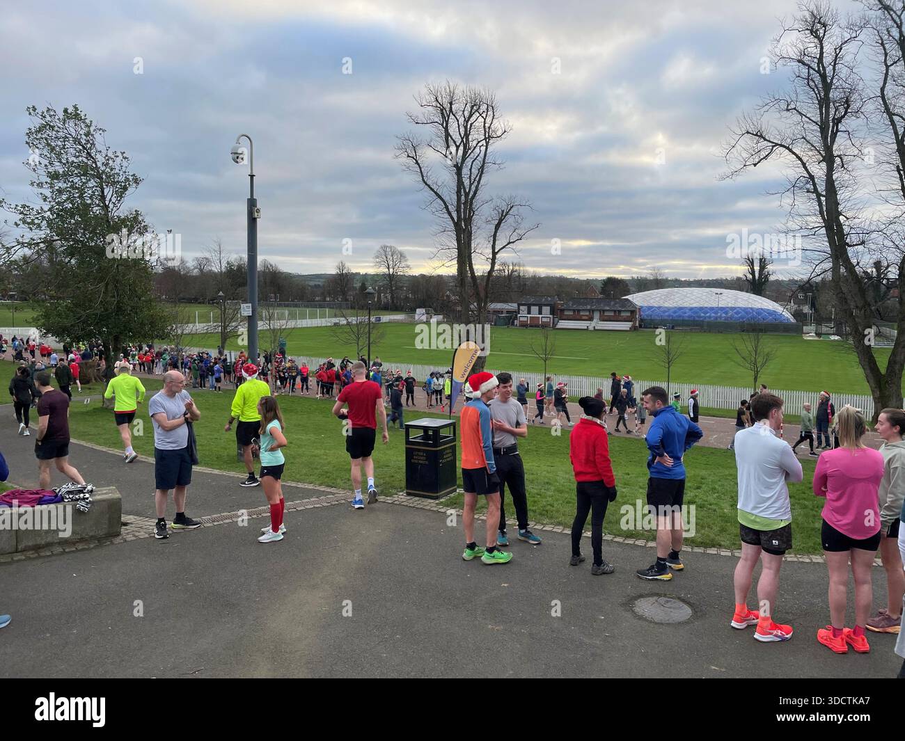 People take part in the festive themed Christmas Day Parkrun at Wallace ...