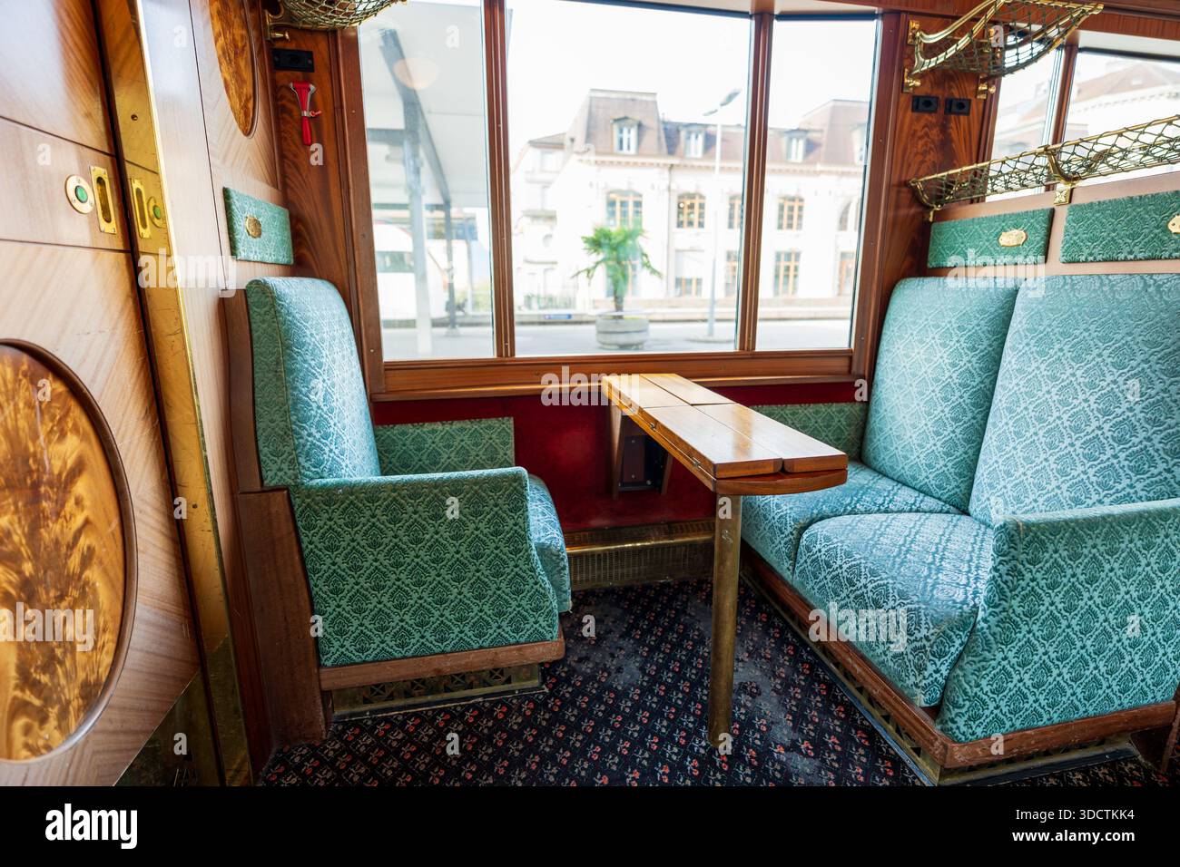 GoldenPass Line Belle Epoque train vintage interior with wood paneling ...