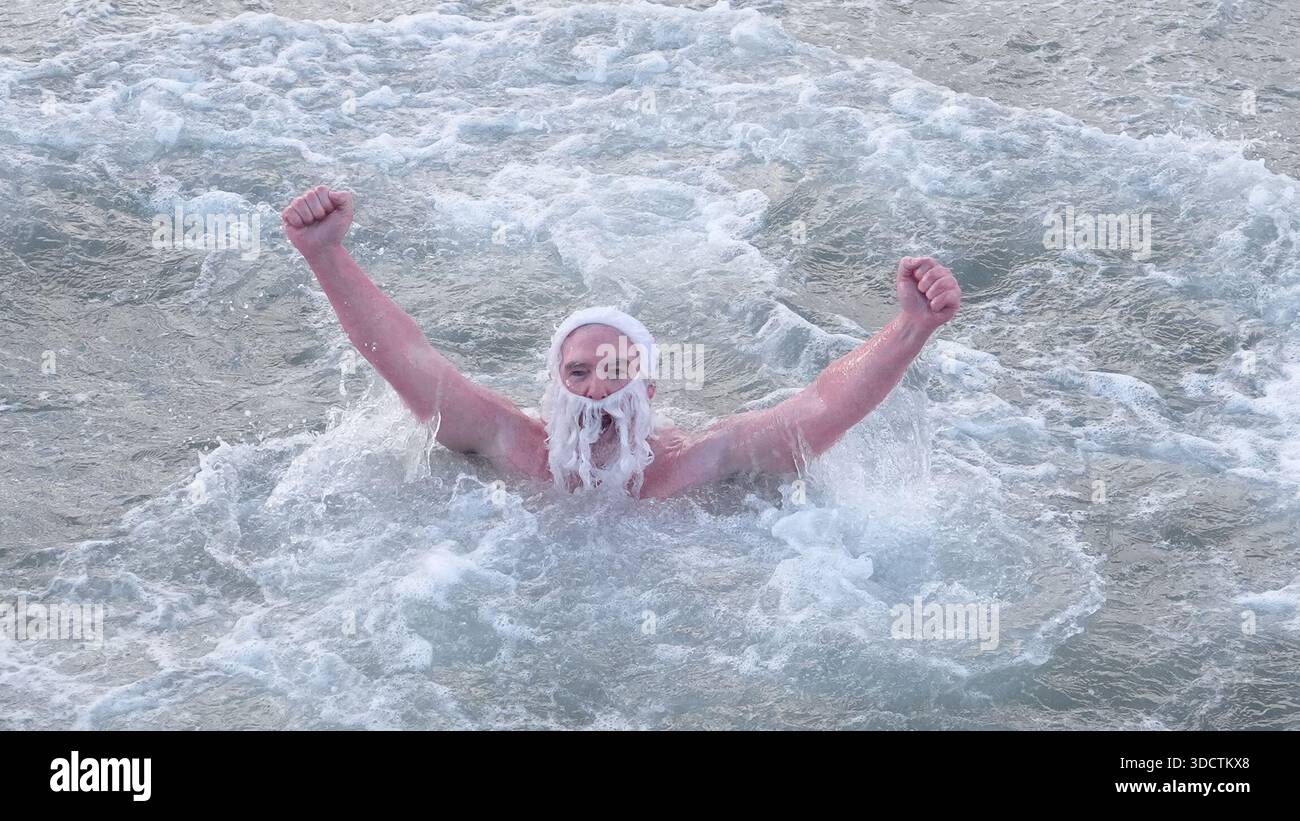 Patrick Corkery, from Castleknock Dublin, wearing a Santa hat and beard ...