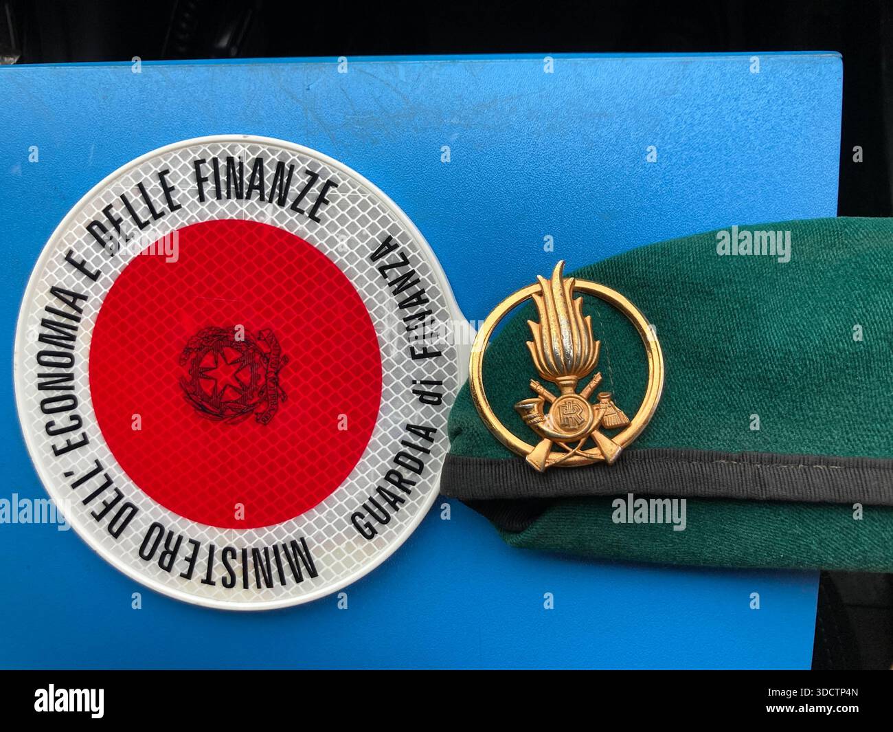 25 December 2025, Italy, Rom: The stop stick and the headgear with a ...