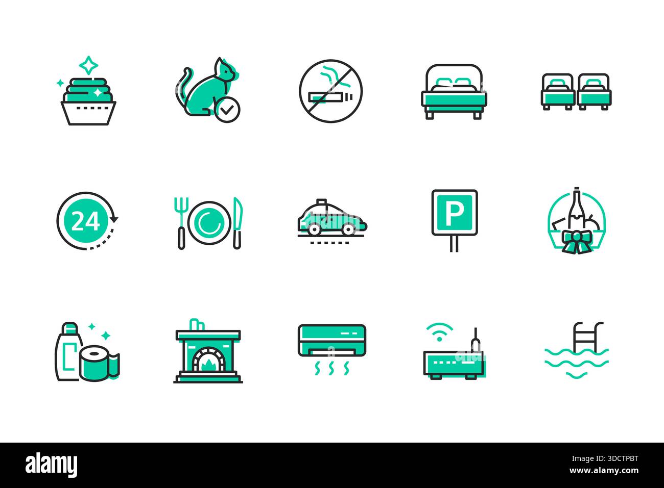 Car services outline icons Stock Vector Images - Alamy