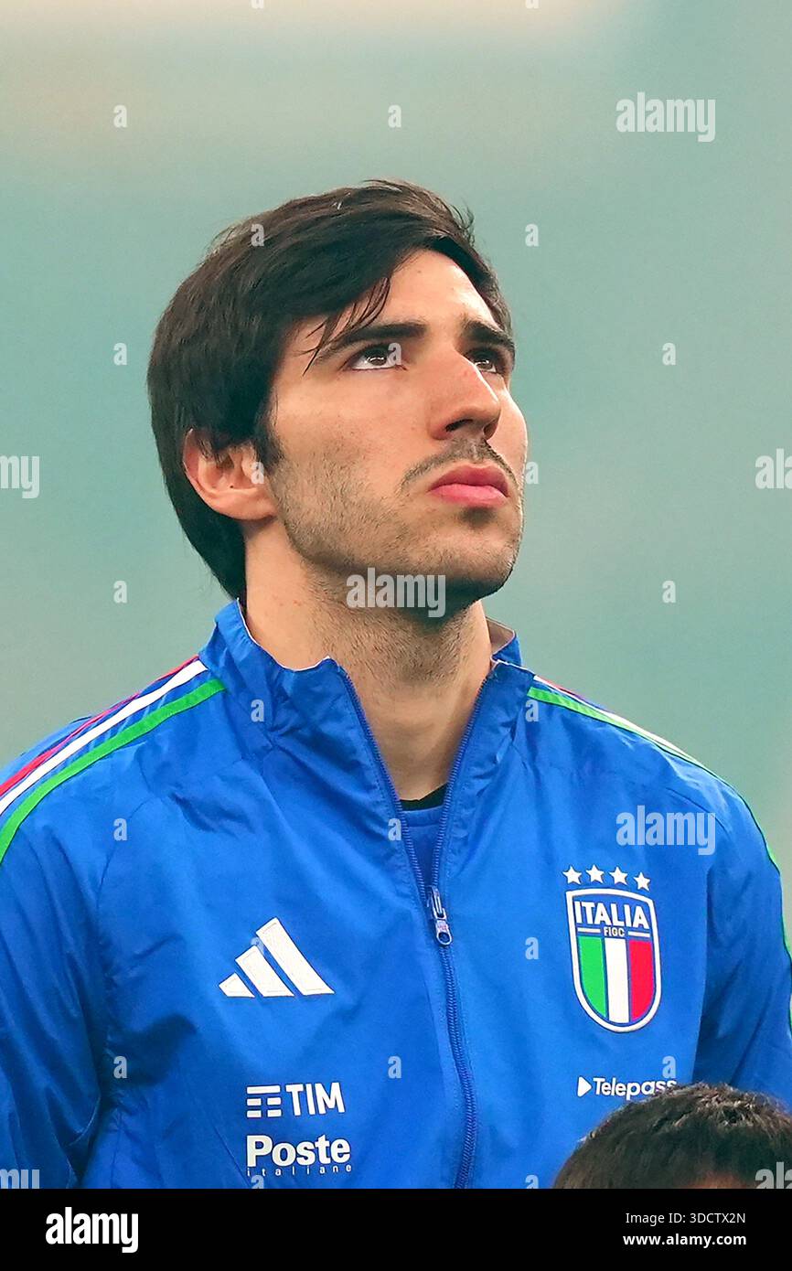ItalyÕs midfielder Sandro Tonali during the Uefa Nations League soccer ...