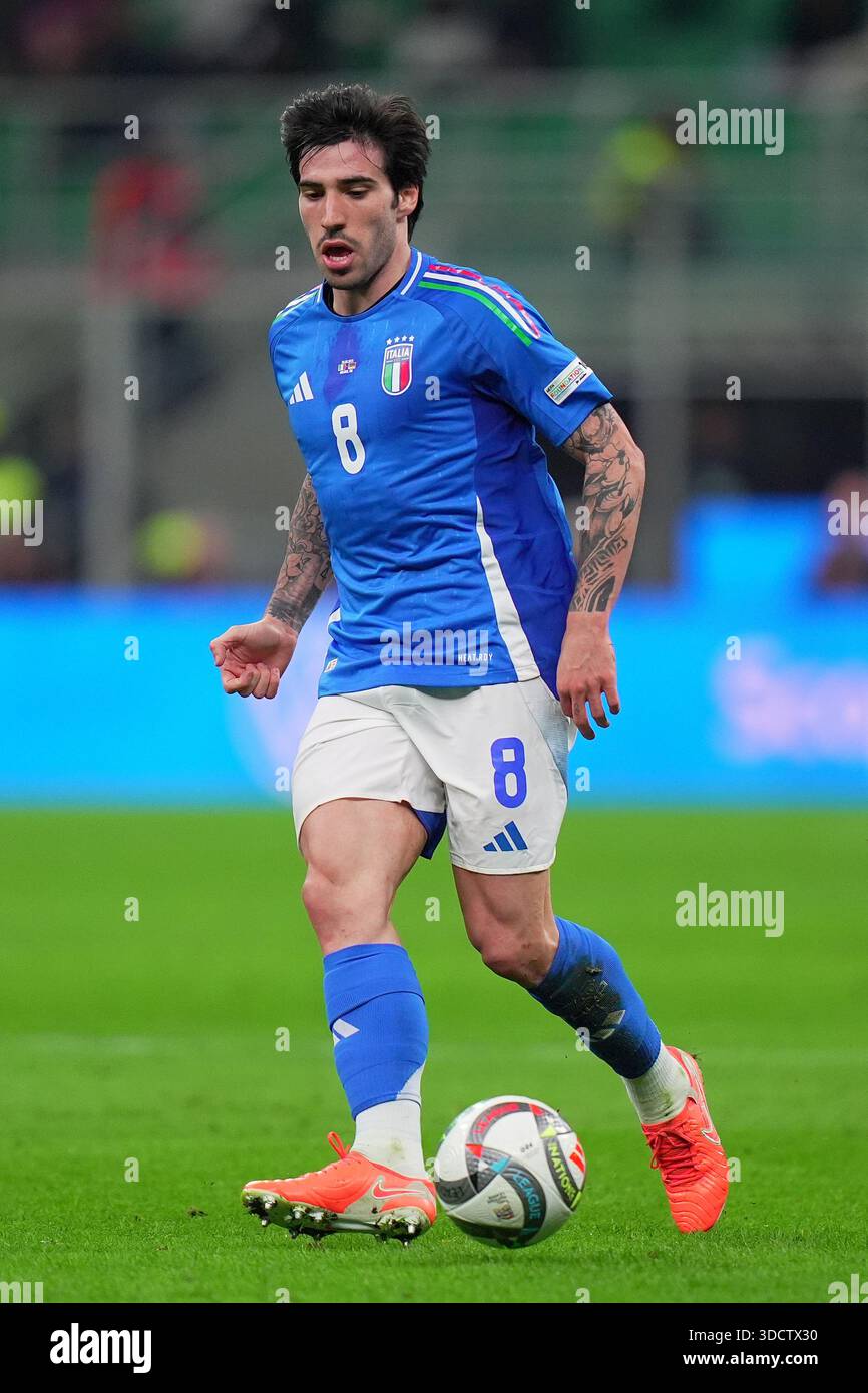 Italy's Sandro Tonali during the Uefa Nations League soccer match ...
