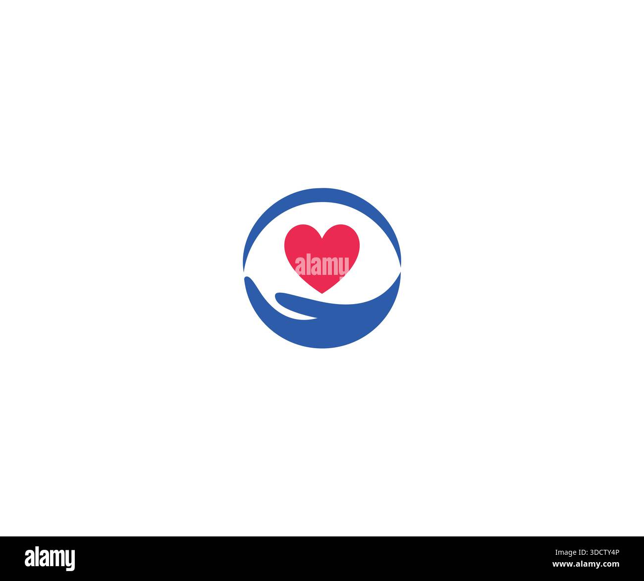 White flat heart care Stock Vector Images - Alamy