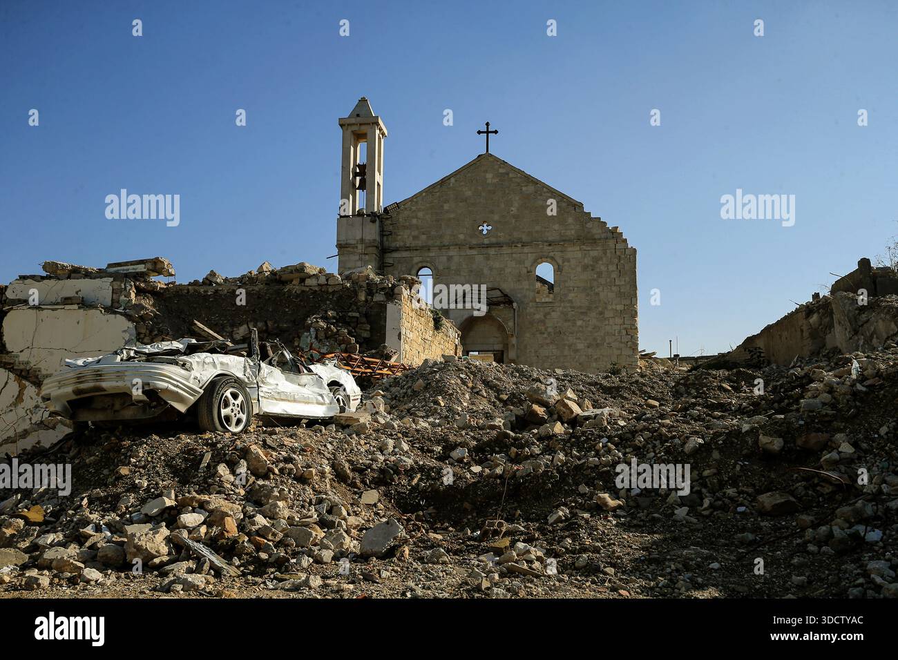 December 25, 2025, Yaroun, Yaroun, Lebanon: A view of the devastated St ...