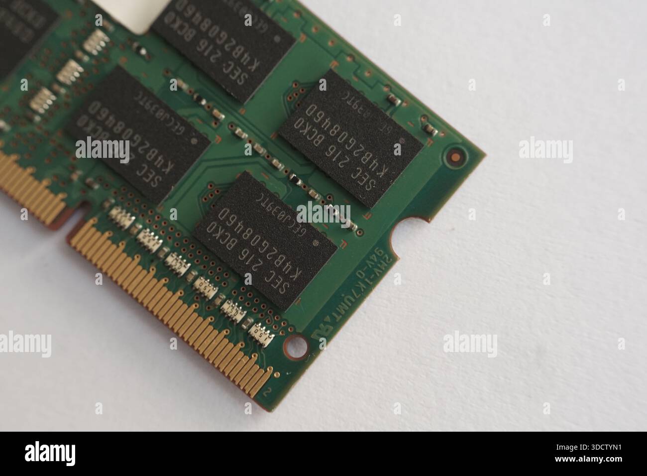 Overhead macro shot focusing on the central memory chips and small ...