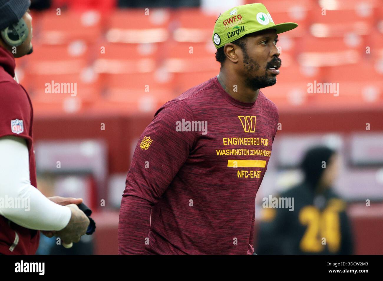 Washington Commanders linebacker Von Miller (24) looks on before an NFL ...