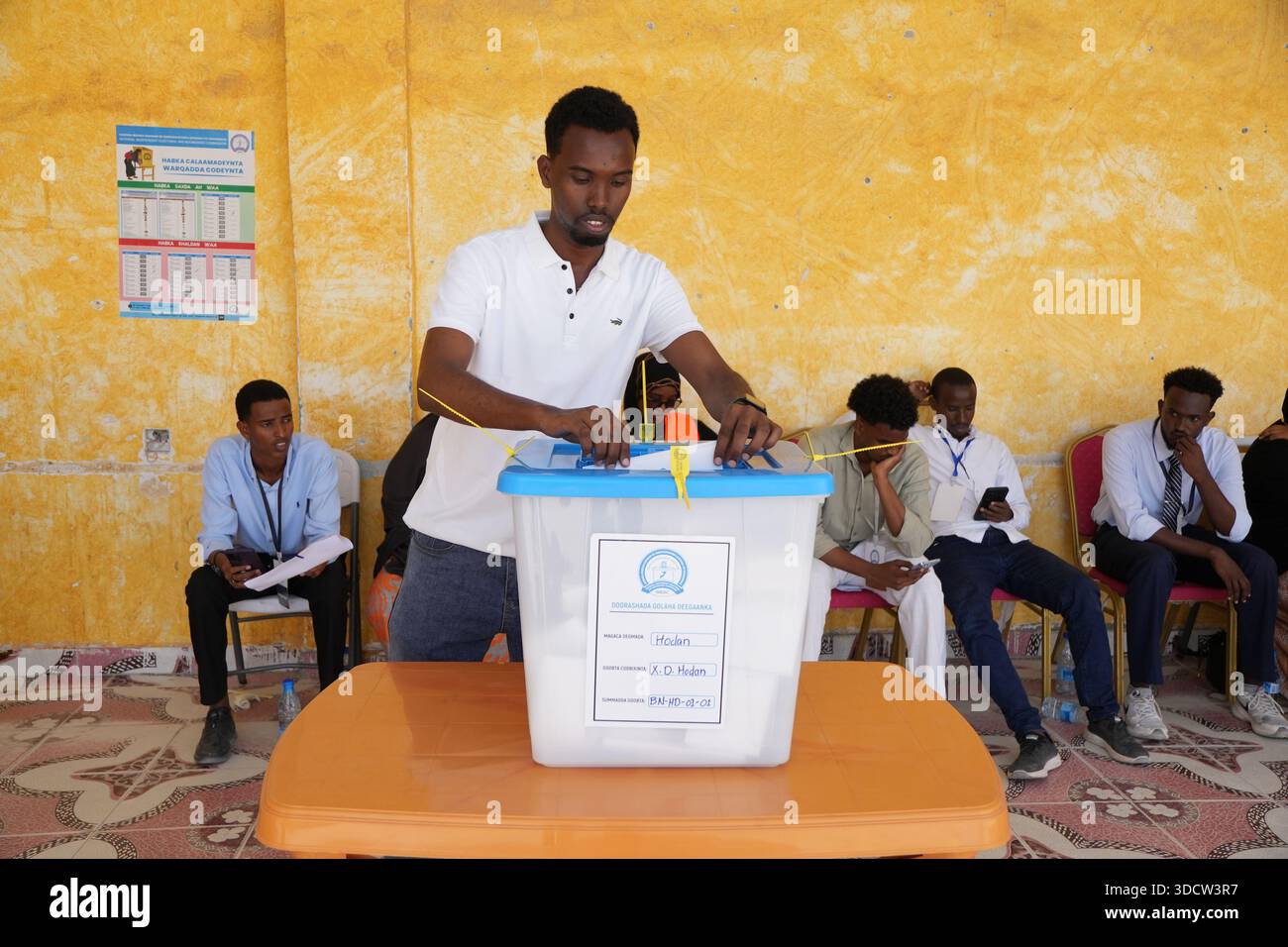 (251225) -- MOGADISHU, Dec. 25, 2025 (Xinhua) -- A Somali voter casts ...