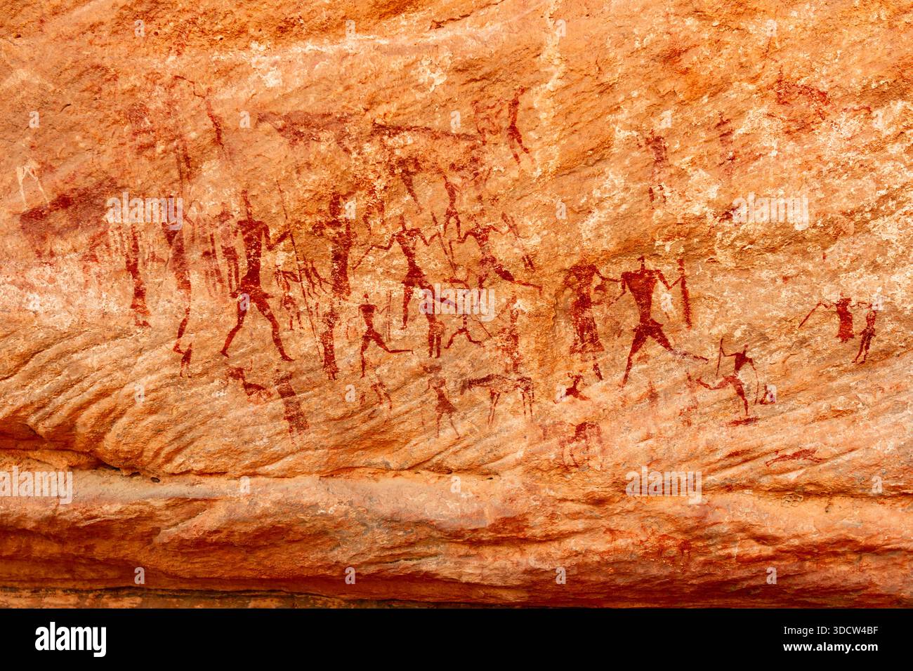 Neolithic rock art. famous rock paintings depicting people. Bovidian ...