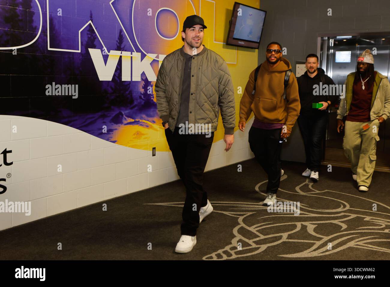 Minnesota Vikings linebacker Tyler Batty arrives before an NFL football ...