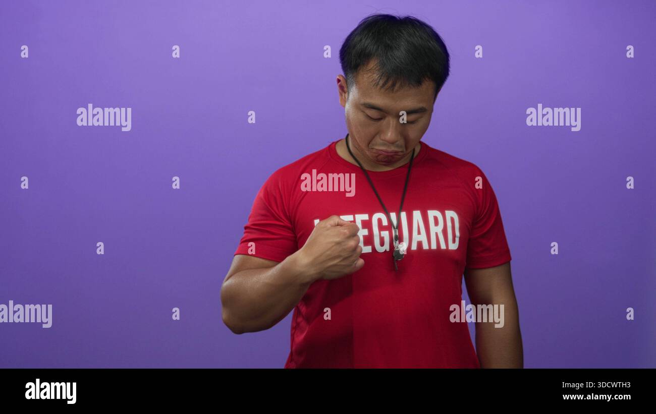 Lifeguard man points finger hi-res stock photography and images - Alamy