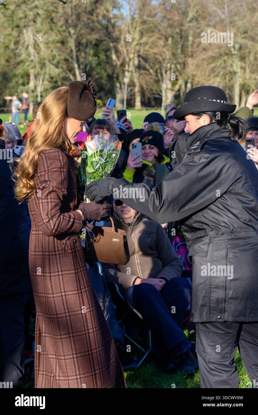 25 Dec 2025. Sandringham, Norfolk UK. Catherine, Princess of Wales ...