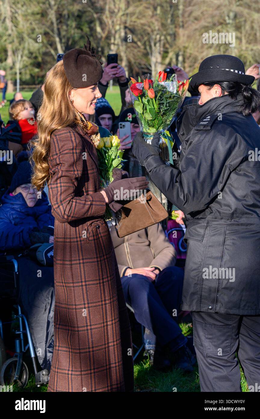 25 Dec 2025. Sandringham, Norfolk UK. Catherine, Princess of Wales ...