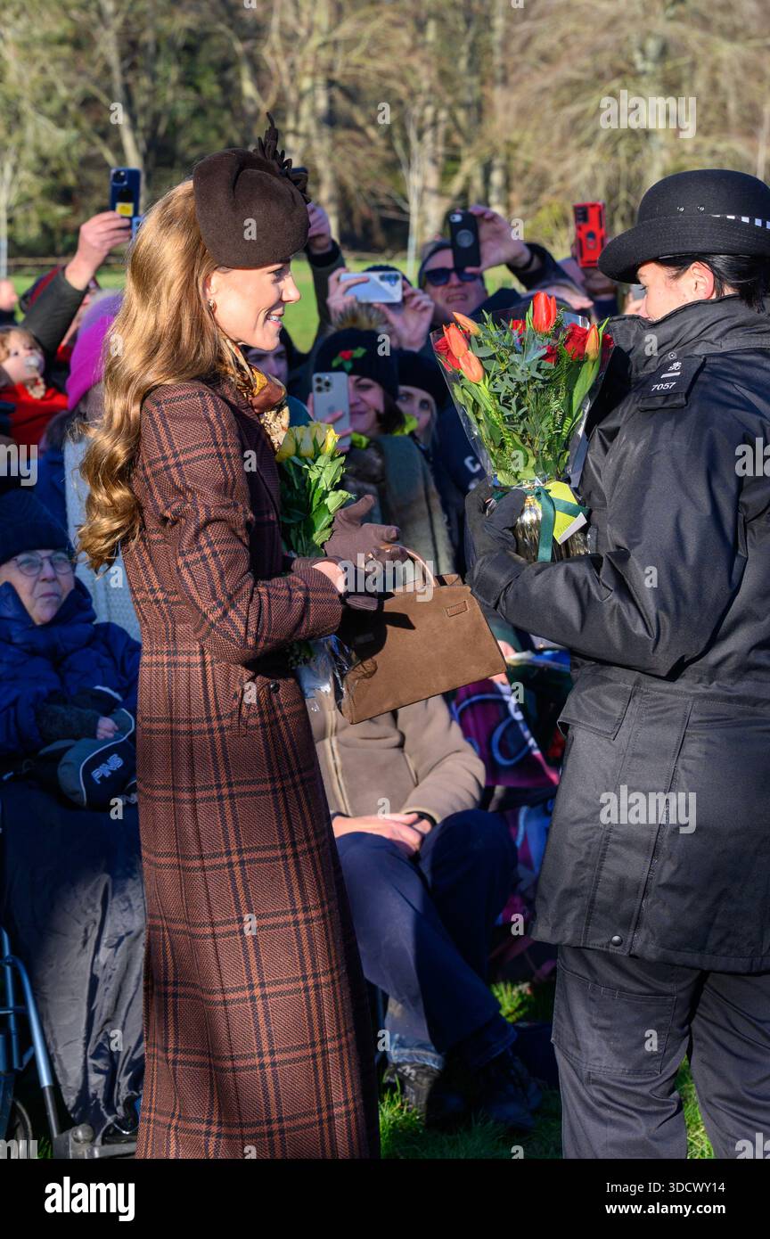 25 Dec 2025. Sandringham, Norfolk UK. Catherine, Princess of Wales ...