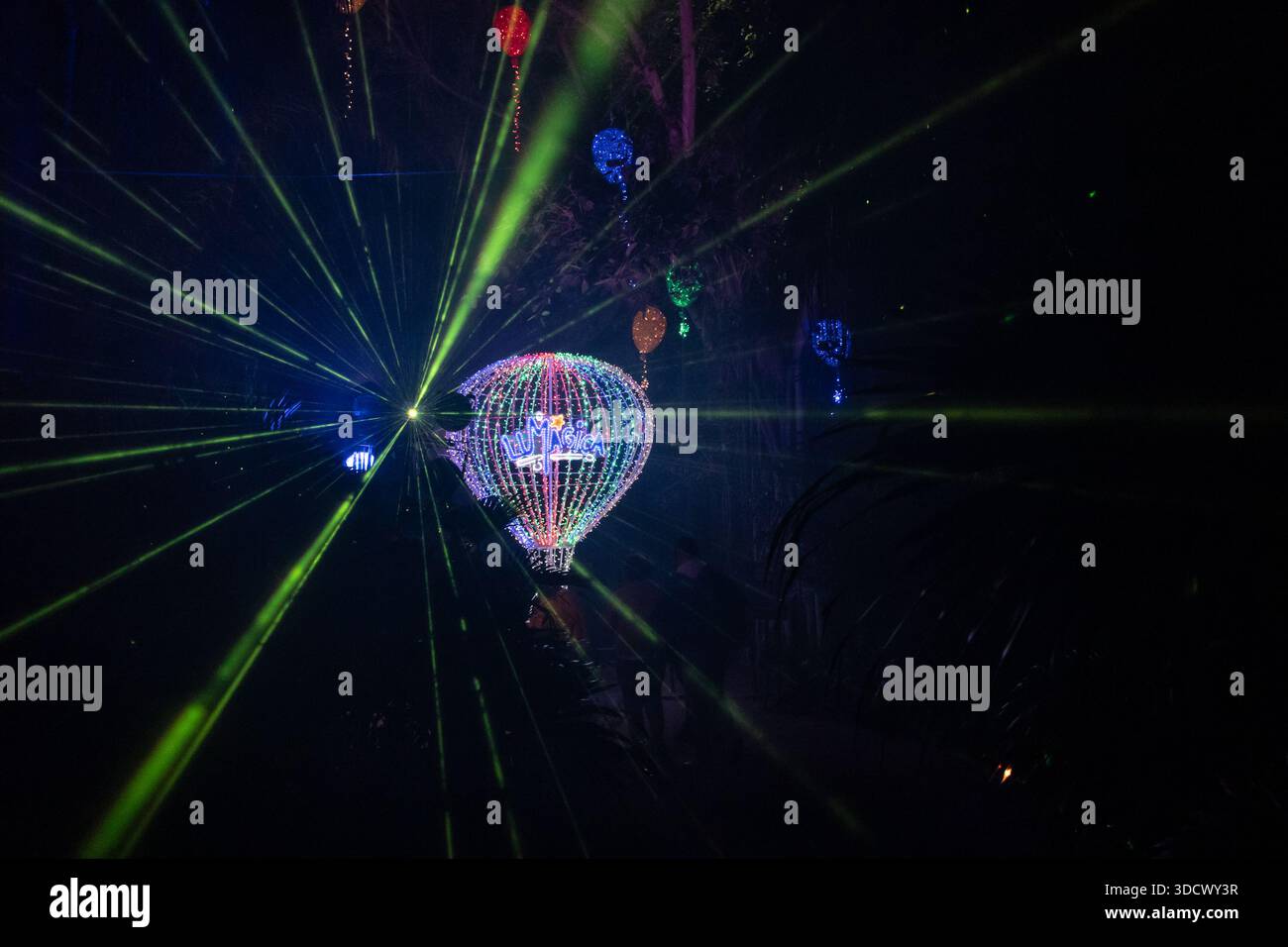 People attend LUMAGICA Holidays light show at Yarkon Park in Tel Aviv ...