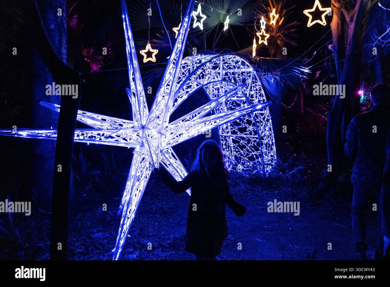 People attend LUMAGICA Holidays light show at Yarkon Park in Tel Aviv ...