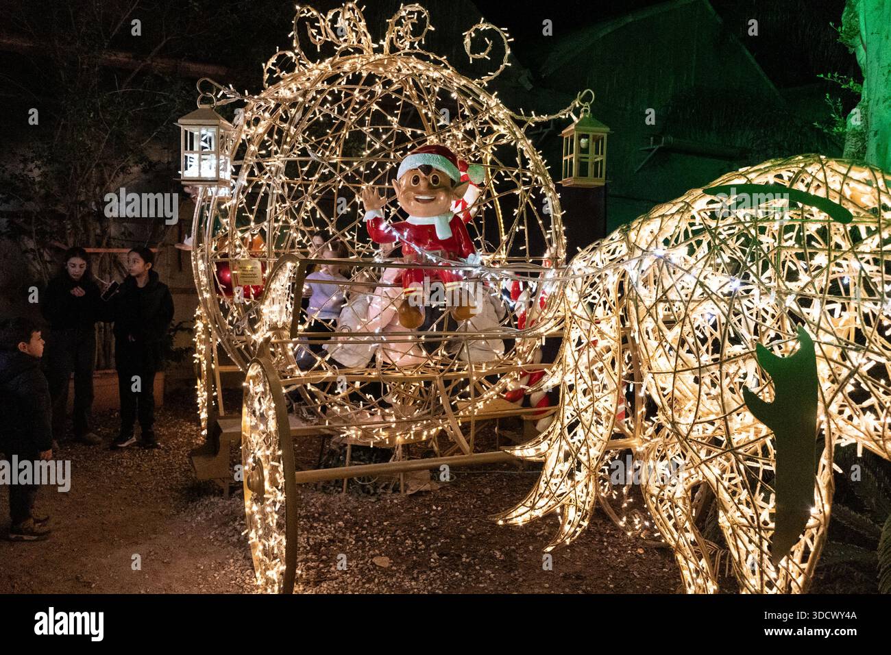 People attend LUMAGICA Holidays light show at Yarkon Park in Tel Aviv ...