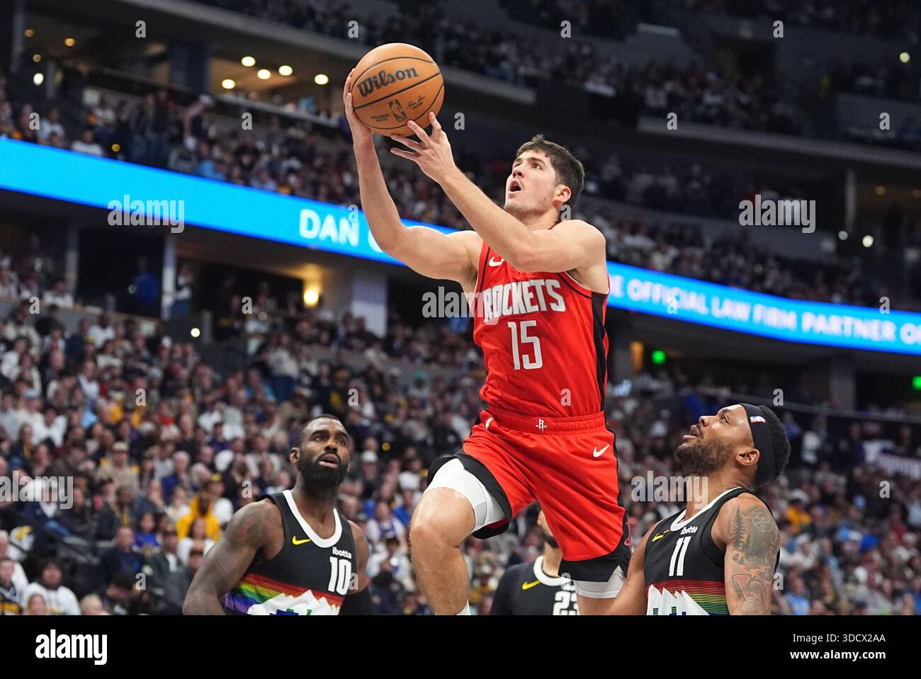 Houston Rockets guard Reed Sheppard (15) in the second half of an NBA ...