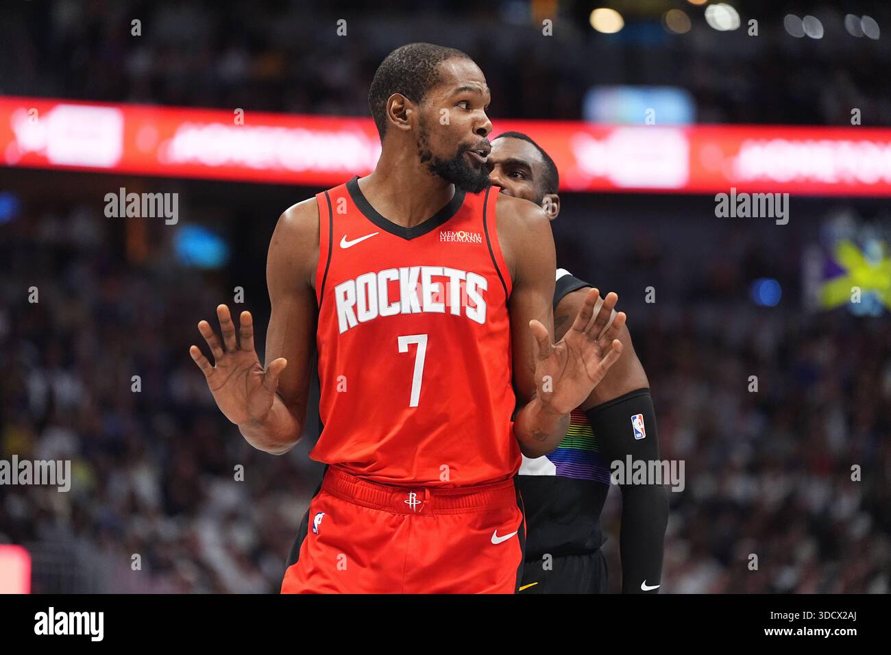 Houston Rockets forward Kevin Durant (7) in the second half of an NBA ...